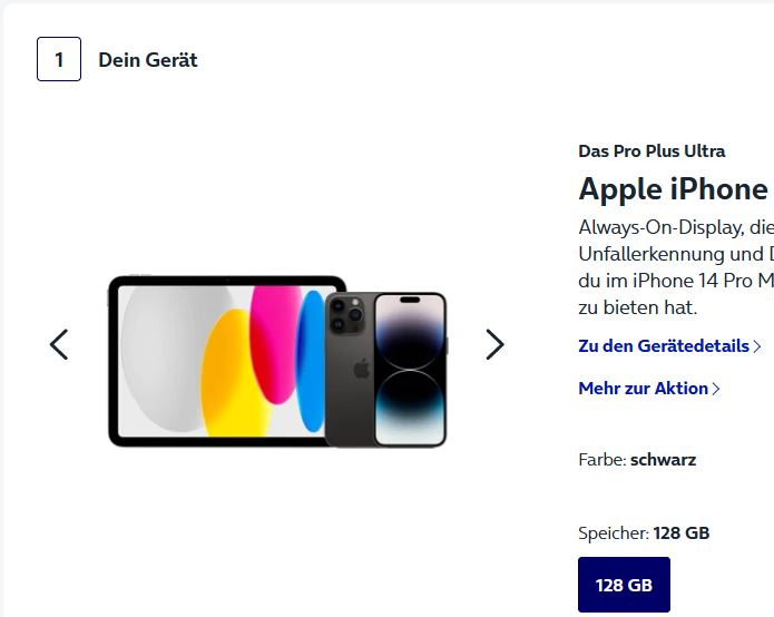 iPhone 14 Pro Max + iPad im o2 Mobile M Boost Tarif für rechnerisch 93 ...